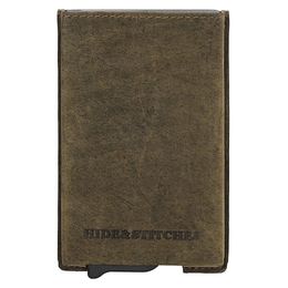 HIDE & STITCHES Leder-Kartenetui "Idaho" in Khaki - (B)7 x (H)10 x (T)1 cm - 57% | Portemonnaies-etuis