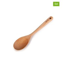 Ibili 2er-Set: Kochl&ouml;ffel "Madera" in Hellbraun - (L)30 cm - 29% | Kuechenhelfer
