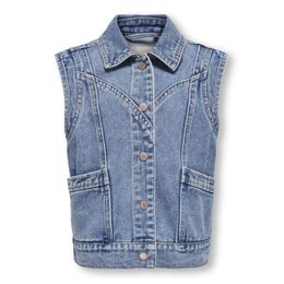 ONLY GIRLS Weste 'KOGKENNEDY' M&auml;dchen Gr&ouml;&szlig;e 134 blue denim