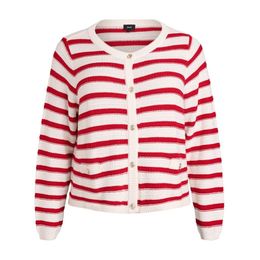 ZIZZI Strickjacke Damen Gr&ouml;&szlig;e 5XL/6XL rot / wei&szlig;