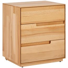 Mid.you Nachtschrank, Kernbuche, Holz, Kernbuche, massiv, 3 Schublade(n) Schubladen, 50x60x40 cm, Schlafzimmer, Nachttische