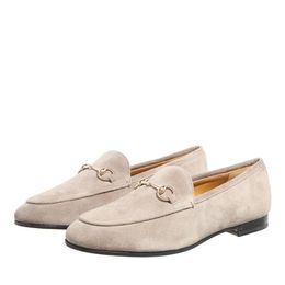 Gucci Loafer - Horsebit Suede Loafers - Gr. 36 (EU) - in Taupe - f&uuml;r Damen