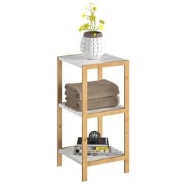 Casaria Standregal Bambus Wei&szlig; 80x33x34cm
