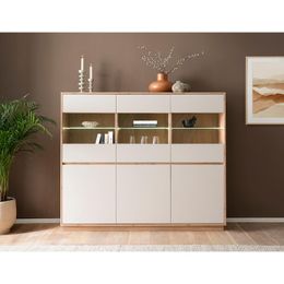 Home Affaire Highboard &raquo;Sonora, moderner Schrank, Stauraumelement in Eiche Artisan, Kommode&laquo; filigrane Rahmenoptik, ausreichend Stauraum, vielseitig 