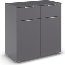 Rauch Kombikommode &raquo;Sideboard Schubladenkommode CORTONA mit Dekor-Front&laquo; Breite 80 cm inkl. Soft-Close-Funktion, mit 2 Schubladen und 1 verstellbaren 