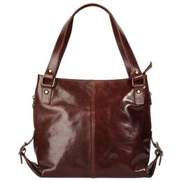 Pike Pik&eacute; Damen Shopper echt Leder, Made in Italy braun