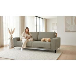 OTTO home 3-Sitzer &raquo;Xander&laquo; Breite 224 cm, Soft-Touch Chenille, schwarze Metallf&uuml;&szlig;e gr&uuml;n 90% PES, 10% NY