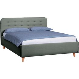 Tom Tailor HOME Polsterbett &raquo;NORDIC BED&laquo; mit Knopfheftung im Kopfteil, F&uuml;&szlig;e Buche natur Vintage Webstoff TUS (60% Baumwolle, 40% Leinen)