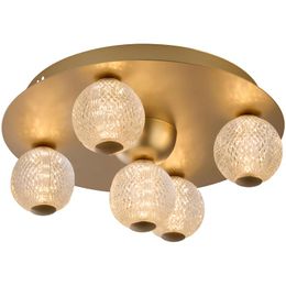 Searchlight Deckenleuchte &raquo;Asteroid LED Flush&laquo; LED-Modul 1 Stk. Warmwei&szlig; gold