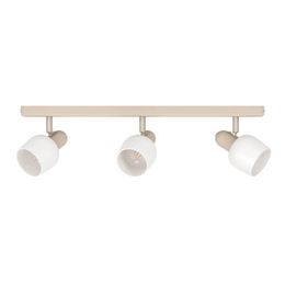 Eglo Deckenspot &raquo;CORATO&laquo; E14 1 Stk. Deckenlampe, Metall in Sandfarben, Nickel-Matt, Glas in Wei&szlig;, E14 beige
