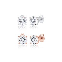 Elli Damen Ohrring-Set &raquo;Set Rund mit Kristallen von Swarovski 925 Sterling Silber&laquo; rosa