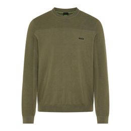 BOSS Green Herren BOSS Green Strickpullover &raquo;KN Momentum-X CN&laquo; Rundhalsausschnitt, Regular Fit, kontrast HD-Logo L