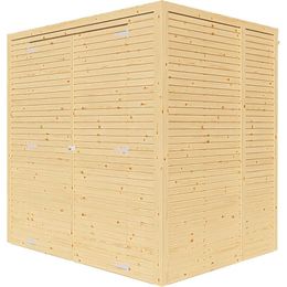 Konifera Gartenhaus &raquo;Beno 2 Fineline Flachdach&laquo; beige Massivholz