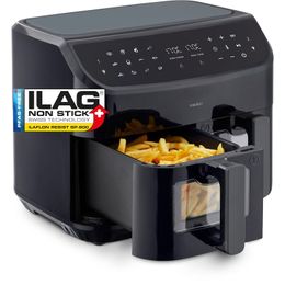 Medion Hei&szlig;luftfritteuse &raquo;MD 11760 P20XXL Twin&laquo; 2400 W Temperatur 50 - 200 &deg;C, ILAG Beschichtung, Sync-Finish schwarz Hei&szlig;luftfritteuse