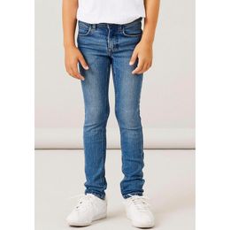 name it Slim-fit-Jeans &raquo;NKMTHEO XSLIM JEANS 1090-IO NOOS&laquo; Medium Blue Denim 176 - N-Gr N-Gr 176 Slim-fit-Jeans mit verstellbarem Bund f&uuml;r eine...