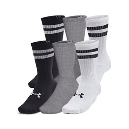 Under Armour M&auml;dchen Tennissocken &raquo;UA Essential 6pk Crew&laquo; Packung, 6 Stk. tlg. f&uuml;r vielseitige Eins&auml;tze, sportlicher Stil, Sechserpack schwarz-wei&szlig; L 