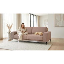 OTTO home 3-Sitzer &raquo;Xander&laquo; Breite 224 cm, Soft-Touch Chenille, schwarze Metallf&uuml;&szlig;e braun 90% PES, 10% NY