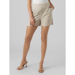 V&eacute;ro Moda Vero Moda Damen Shorts &raquo;VMJESMILO HW SHORTS WVN NOOS&laquo; Viskosemischung, regular fit, mit Leinen beige L (40), N-Gr