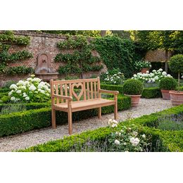 Riess Ambiente Massive Gartenbank EMPIRE TEAK Herz 120cm natur Teakholz Riess-Ambiente
