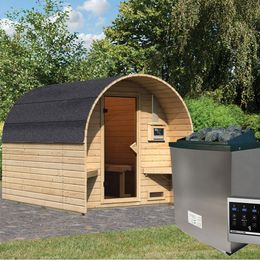 Karibu Fasshaus 2 Naturbelassen, 9 kW ext. Steuerung Easy Finnisch