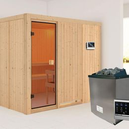 Karibu Woodfeeling Sauna Nybro, 9 kW ext. Steuerung Easy Finnisch