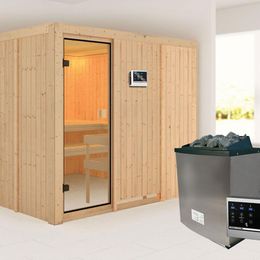 Karibu Woodfeeling Sauna Arvika, 9 kW ext. Steuerung Easy Finnisch
