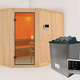 Karibu Woodfeeling Sauna Horna, 9 kW ext. Steuerung Easy Finnisch