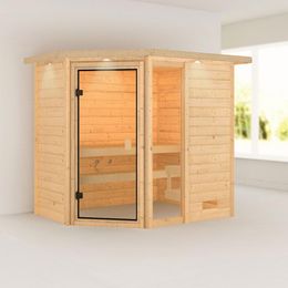 Karibu Woodfeeling Sauna Jada, ohne Ofen, mit Dachkranz