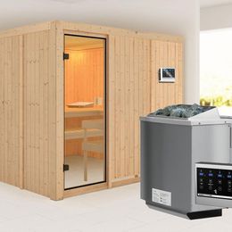 Karibu Woodfeeling Sauna Arvika, 9 kW ext. Steuerung Easy Bio