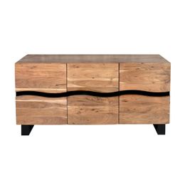 Sideboard Baumkante 160 x 45 x 85 cm Akazienholz massiv naturfarben Kyoto IV