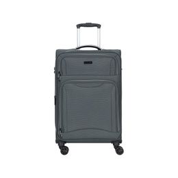 d&n D&N Travel Line 9204 4 Rollen Trolley M 66 cm mit Dehnfalte in grau | Gr.: onesize