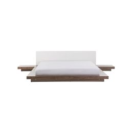 Beliani Doppelbett ZEN in Braun/Wei&szlig; - (W) 328 x (H) 86 x (L) 229 cm | Gr.: onesize