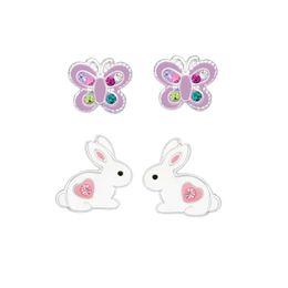 schmuck23 Ohrstecker Set Hase Schmetterling 925 Silber | Gr.: onesize