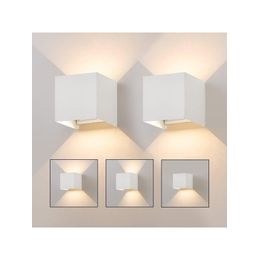 ZMH 2er-Set Wandleuchte LED 5W in wei&szlig; modern 3000K warmwei&szlig; IP65 | Gr.: onesize