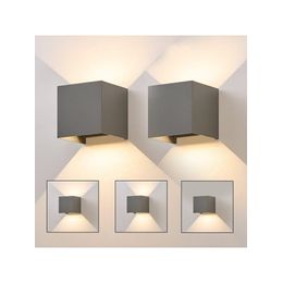 ZMH 2er-Set Wandleuchte LED 5W in grau modern 3000K warmwei&szlig; IP65 | Gr.: onesize
