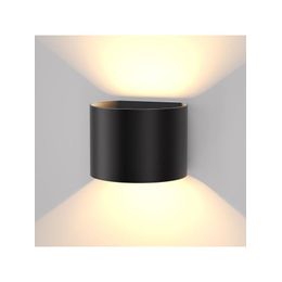 ZMH Wandleuchte LED in schwarz Modern 3000K warmwei&szlig; 5W IP65 Up Down L 13.5cm | Gr.: onesize
