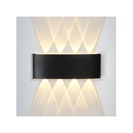 ZMH Wandleuchte LED in schwarz Modern warmwei&szlig; 7W IP65 Up Down L 22cm | Gr.: onesize