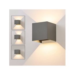 ZMH Wandleuchte LED 5W in grau modern 3000K warmwei&szlig; IP65 | Gr.: onesize