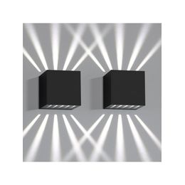 ZMH 2er-Set Wandleuchte LED in schwarz kaltwei&szlig; Au&szlig;enwandlamp 10W | Gr.: onesize