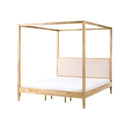 Beliani Doppelbett HAILLICOURT in Braun/Beige - (W) 185 x (H) 195 x (L) 206 cm | Gr.: onesize