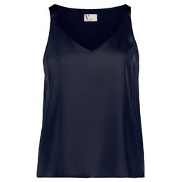 Vera Mont Satin-Bluse mit V-Ausschnitt in Night Sky | Gr.: 38