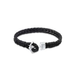 Kuzzoi Armband 925 Sterling Silber Anker in Schwarz | Gr.: 21 cm