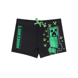 Minecraft Badehose mit elastischem Bund und Schn&uuml;rung in schwarz | Gr.: 128