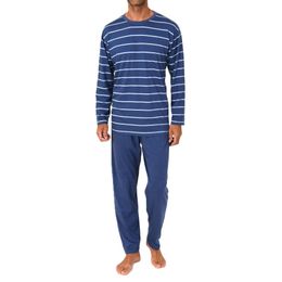 Normann Langarm Schlafanzug Pyjama Streifen in navy | Gr.: 58