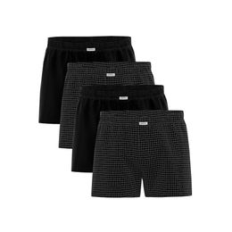 Seidensticker Web-Boxershorts 4er Pack in Schwarz | Gr.: M