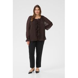 Kaffe curve Langarm-Bluse KCmilanna Regular fit in Black Coffee | Gr.: 52