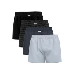 Seidensticker Web-Boxershorts 4er Pack in Schwarz/Blau | Gr.: M