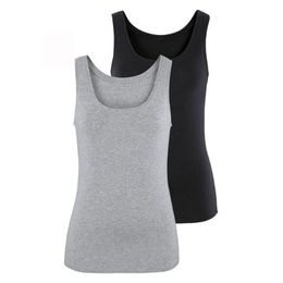 Vivance Tanktop in grau-meliert, schwarz | Gr.: 32/34
