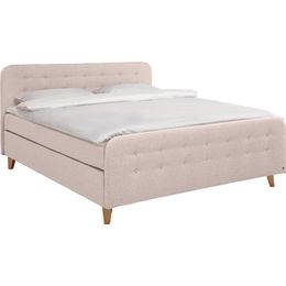Boxspringbett Tom Tailor HOME, B:202cm L:216cmpowder pink tus 37, Vintage Webstoff TUS (60% Baumwolle, 40% Leinen), Komplettbetten, "NORDIC BOX", mit