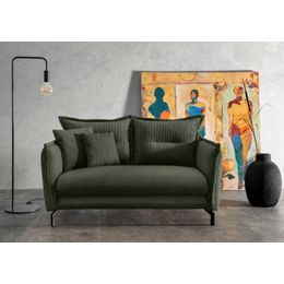 2-Sitzer Home Affaire, B:168cm H:94cm T:110cmmoosgr&uuml;n, Sofas, "LAVA Breite 168 cm, modern & elegant, aktuelle Kissenoptik, bequem", Armlehnen
